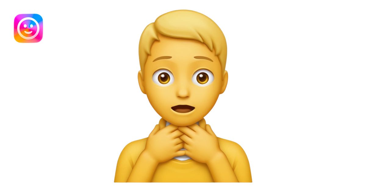 Yellow emoji doing choking emote with hands around neck emoji | AI ...