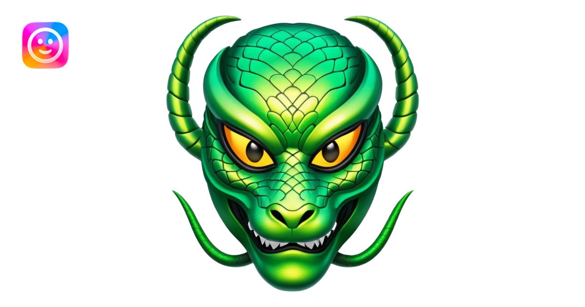 glitter green viper valorant toxic mask emoji | AI Emoji Generator