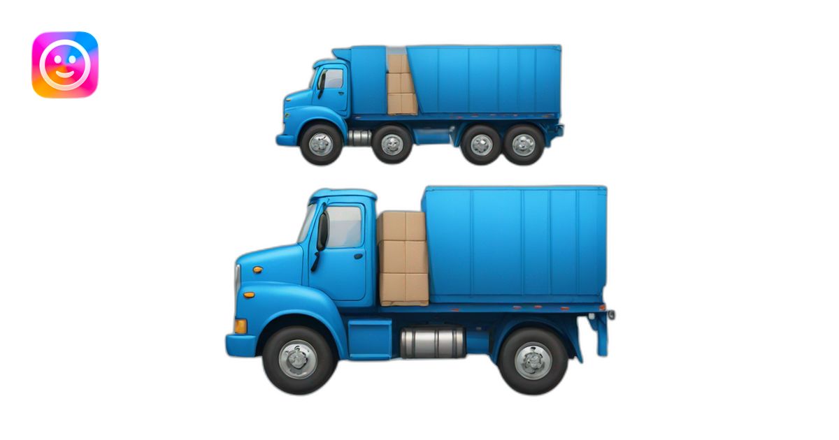 blue shipping truck emoji | AI Emoji Generator