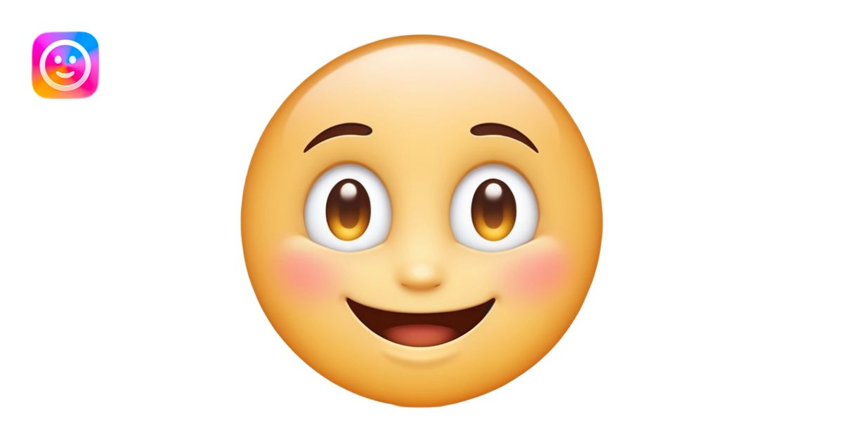 A minimal emoji-style character with a mischievous smile, glowing ...