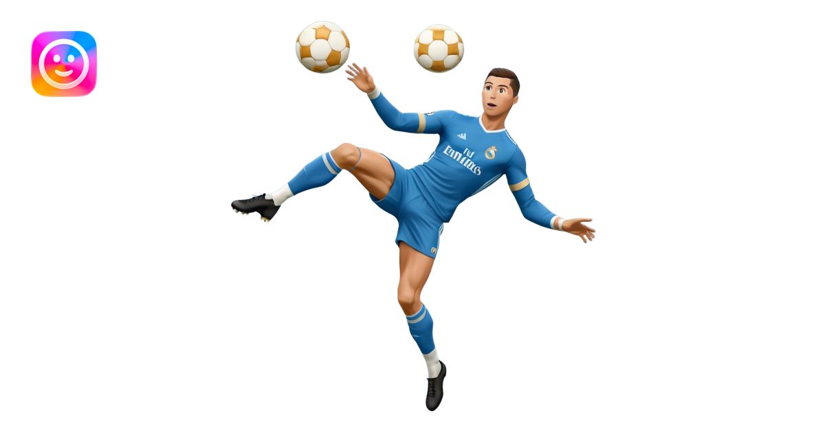 Ronaldo doing a bicycle kick with football in mid air While wearing a ...
