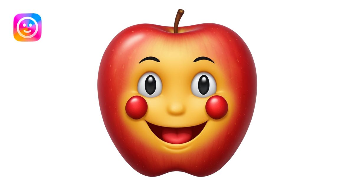 smiley face eats apple emoji | AI Emoji Generator