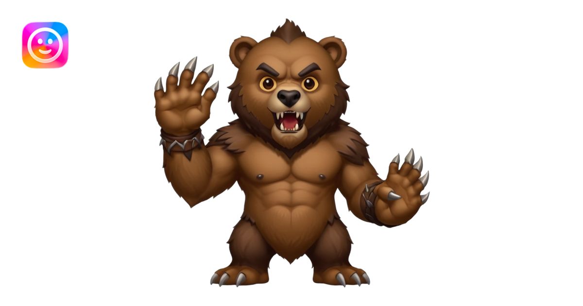world of warcraft werebear with claws out emoji | AI Emoji Generator