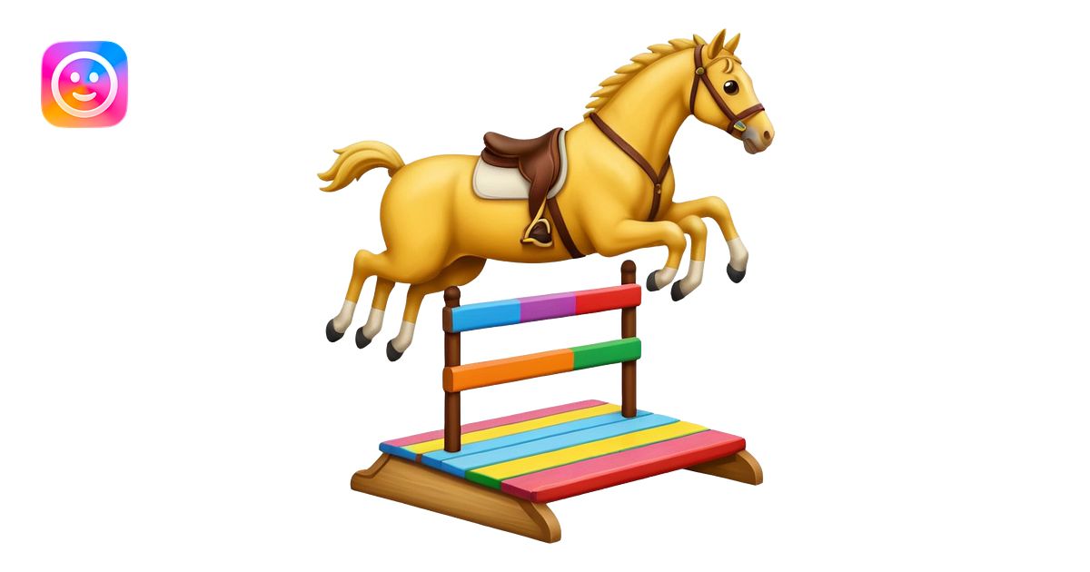 horse showjump without a horse going over it emoji | AI Emoji Generator