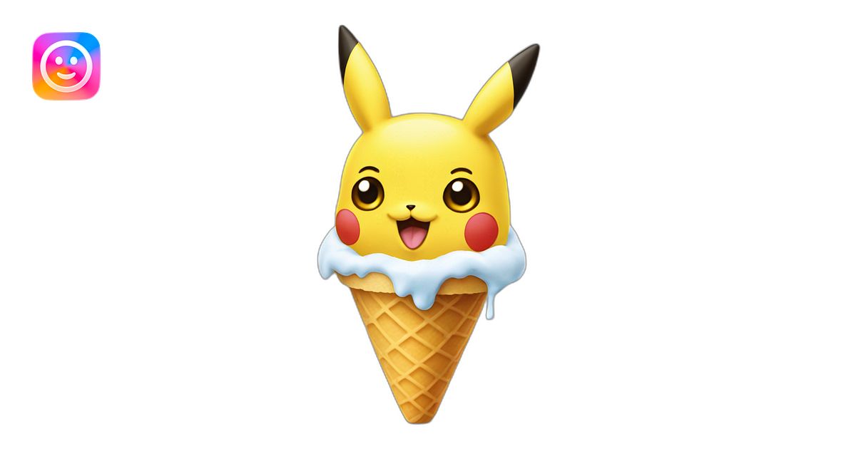 Pikachu ice cream emoji | AI Emoji Generator