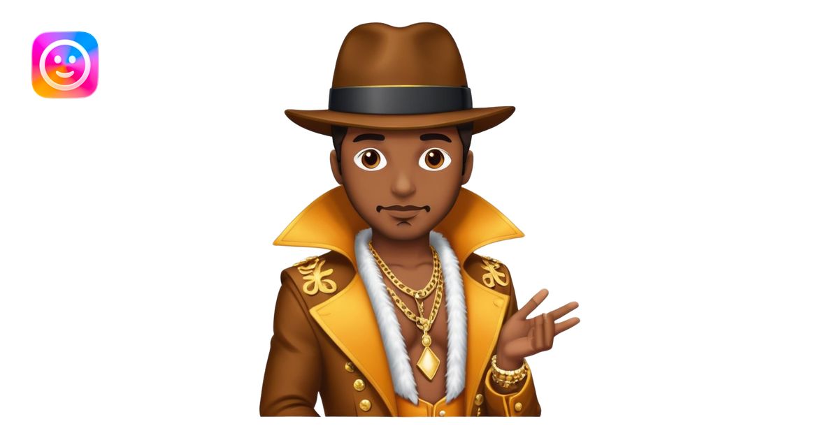 guy wearing pimp outfit emoji | AI Emoji Generator