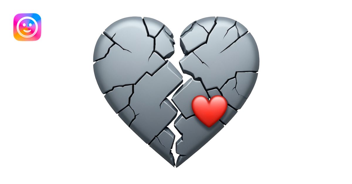 broken heart sticked together (divorce) with a clip emoji | AI Emoji ...