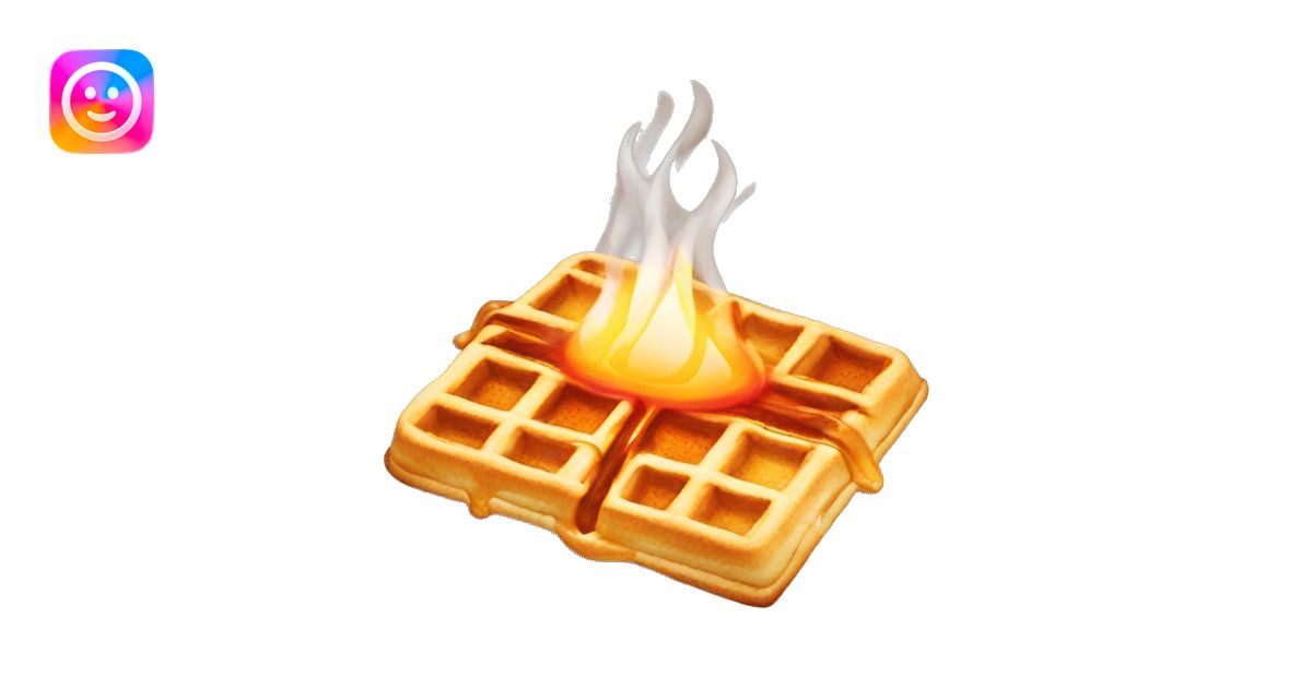 Waffle on fire emoji | AI Emoji Generator