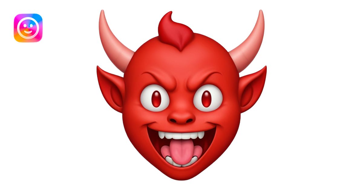 devil emoji smiling with tongue out and mouth open emoji | AI Emoji ...