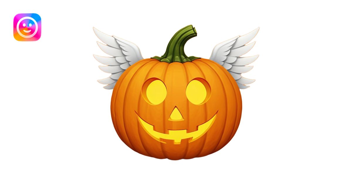 jack-o'-lantern with white wings and question marks symbols in the eyes ...