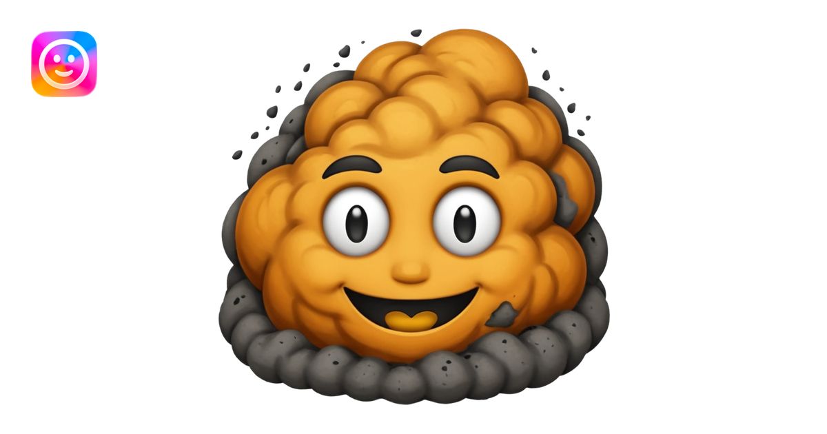 a pile of ash and dust smiling emoji | AI Emoji Generator