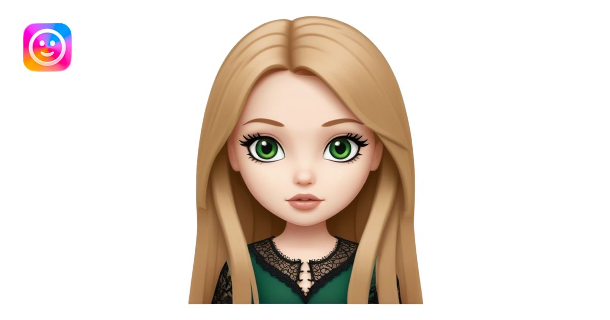 pretty bratz girl, long straight LIGHT BROWN HAIR, dark green eyes ...