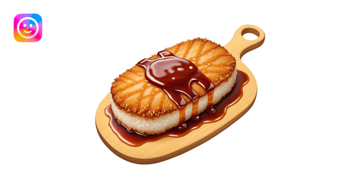 Tonkatsu Cinematic Realistic Tonkatsu Dish Emoji, depicted as a golden ...