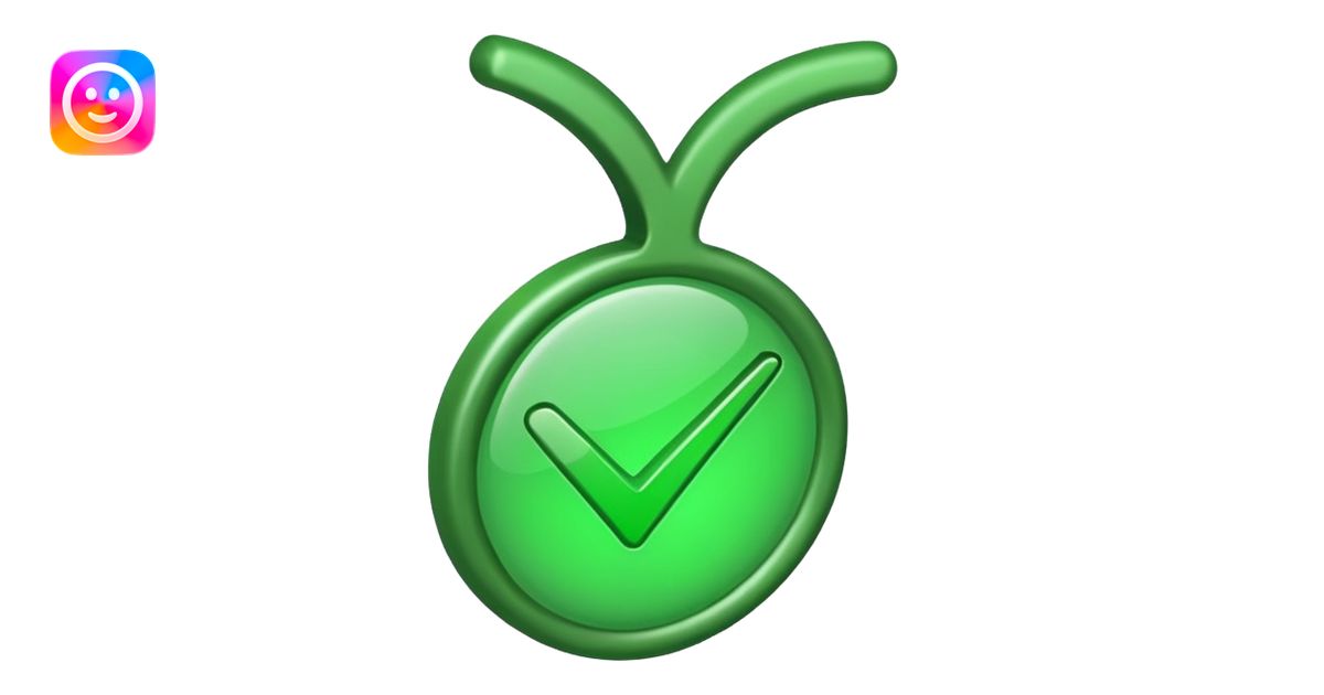 A tick sign with the background as blue emoji | AI Emoji Generator