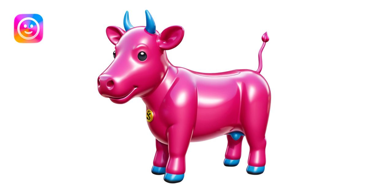 jeff koons style inflatable SPAM cow sculpture emoji | AI Emoji Generator