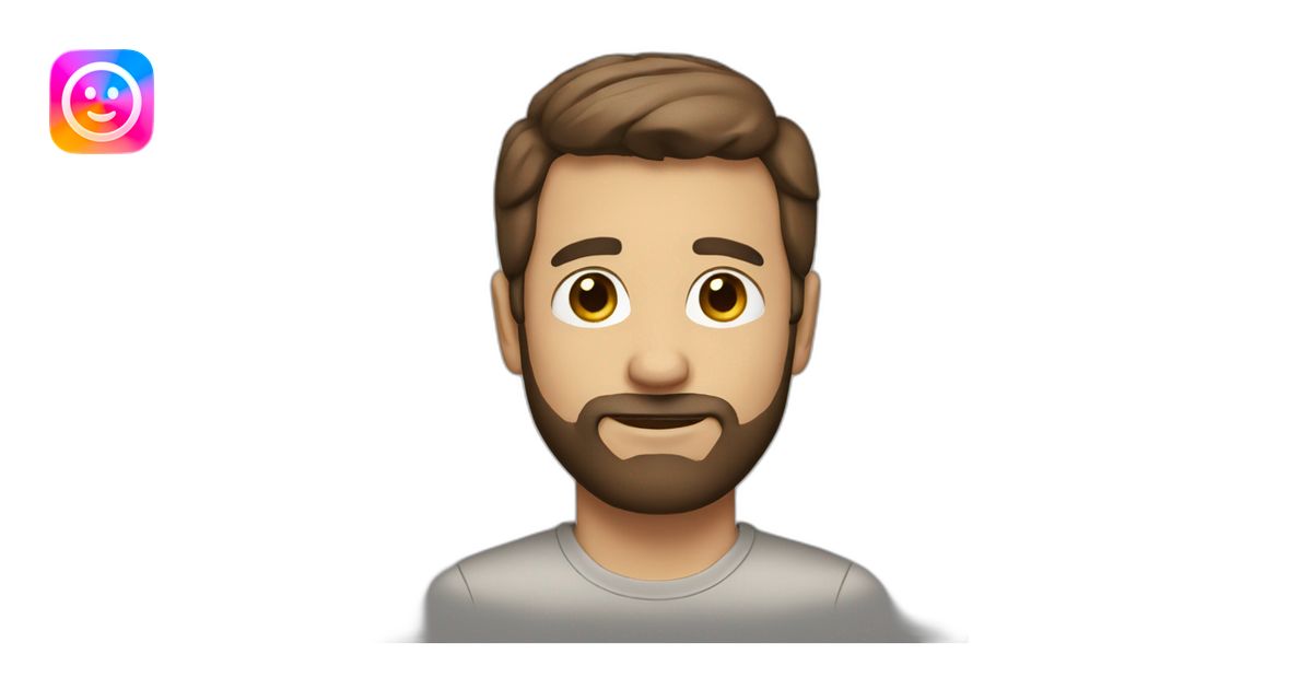 men, short brown hair, short beard emoji | AI Emoji Generator