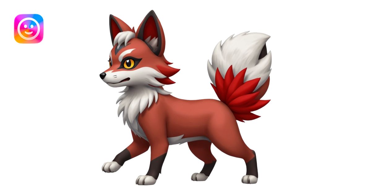 Lycanroc-Zorua-Litten-Mightyena-fusion emoji | AI Emoji Generator
