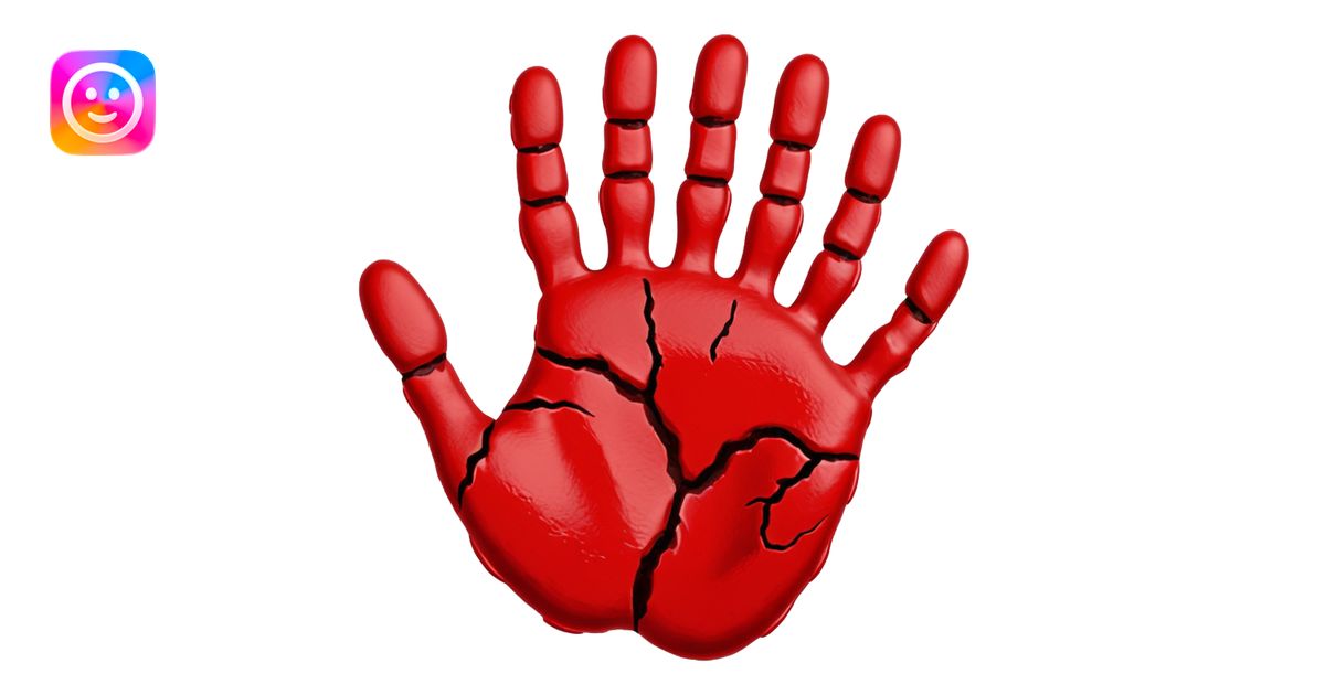 Bloody Paint – Smear of red paint shaped like handprint. emoji | AI ...