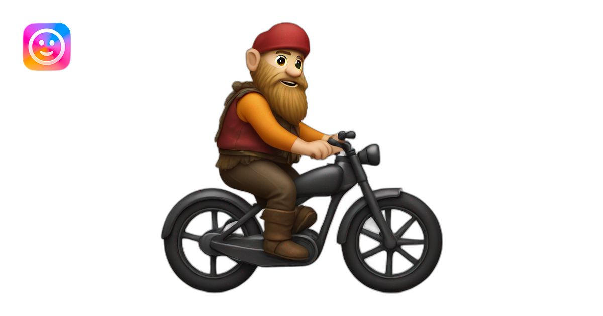 dwarf on bike emoji | AI Emoji Generator