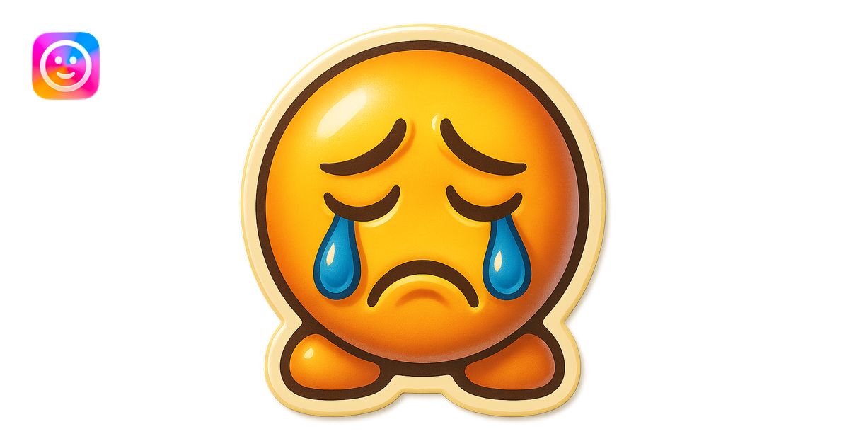 sad Tears rolling down face Mouth Pout head down emoji | AI Emoji Generator