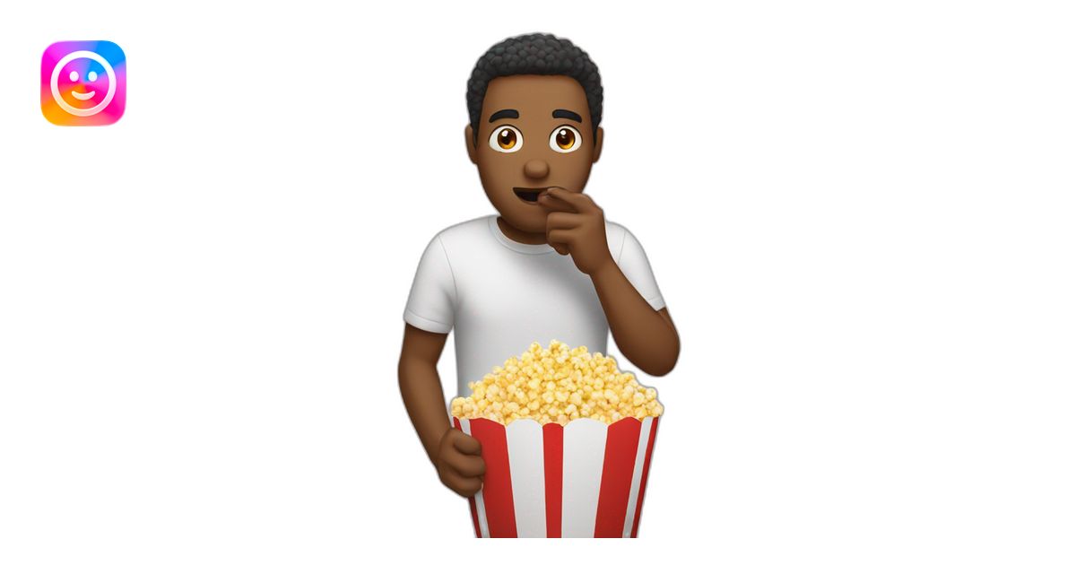 Man eat popcorn emoji | AI Emoji Generator