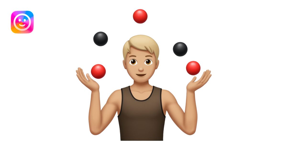 The juggler is tossing two bombs. emoji | AI Emoji Generator