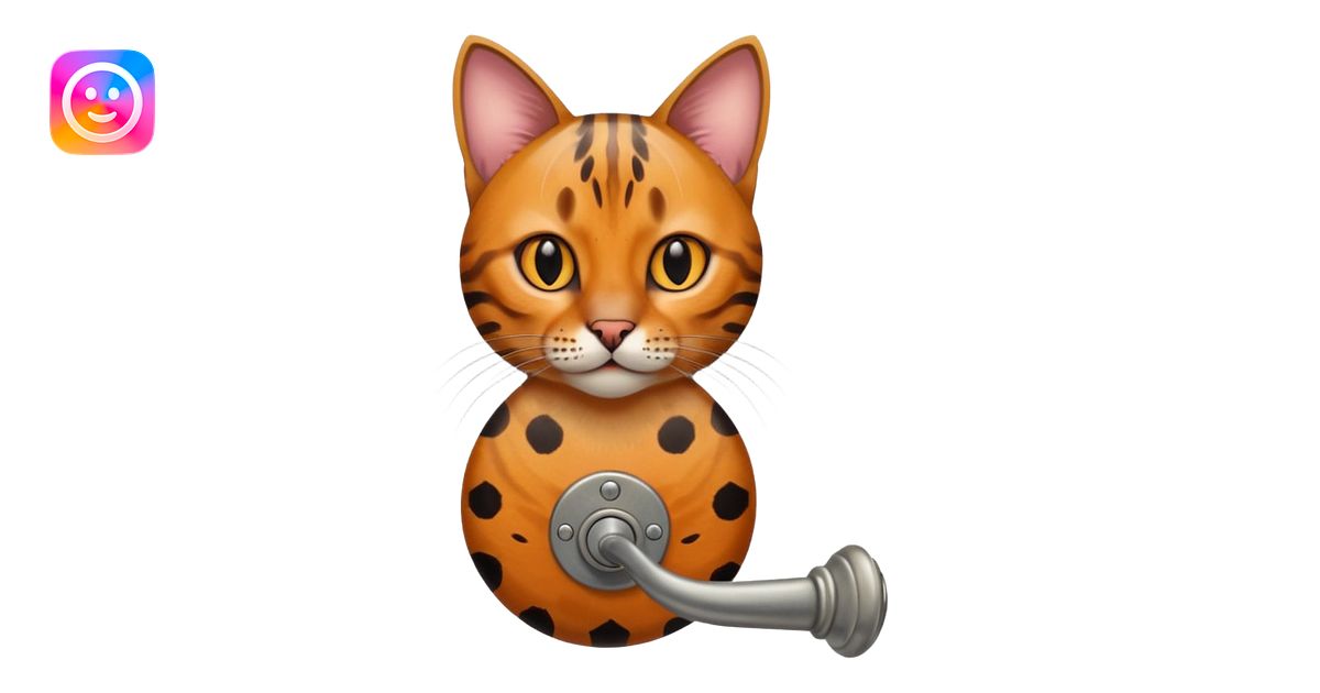 A bobtailed bengal turning a doorknob emoji | AI Emoji Generator