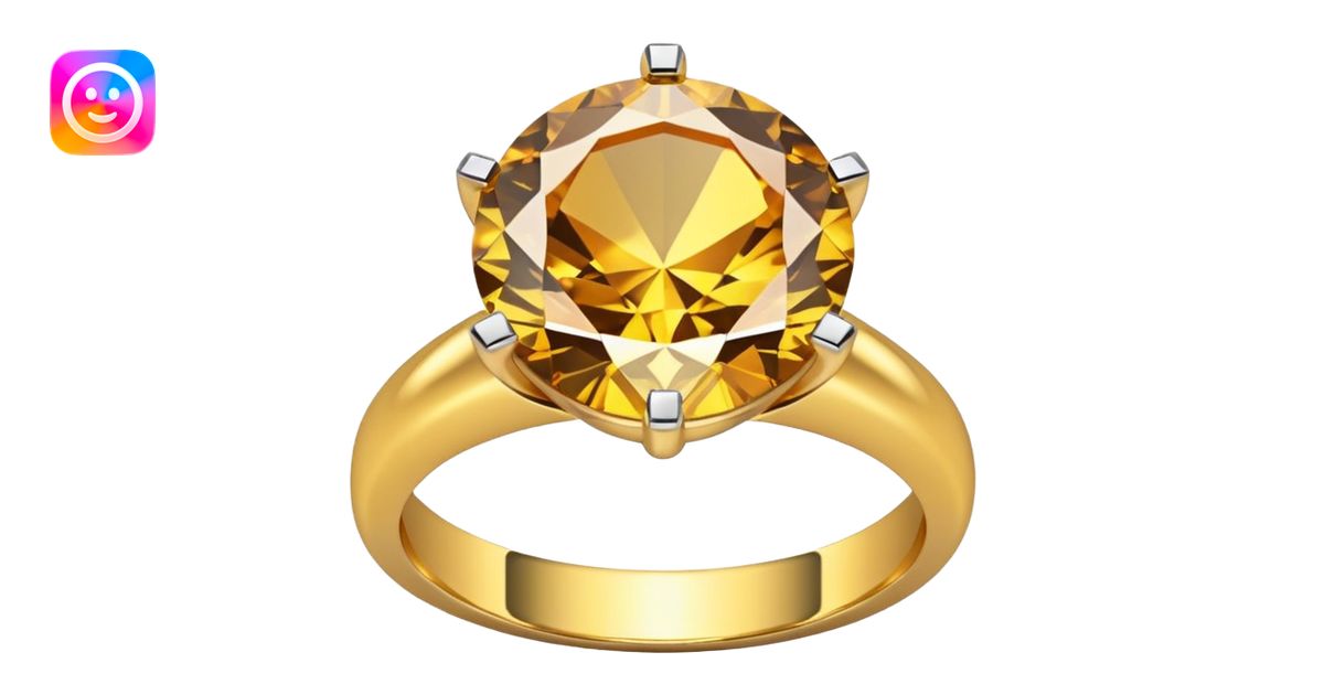 gold ring with a big diamond emoji | AI Emoji Generator