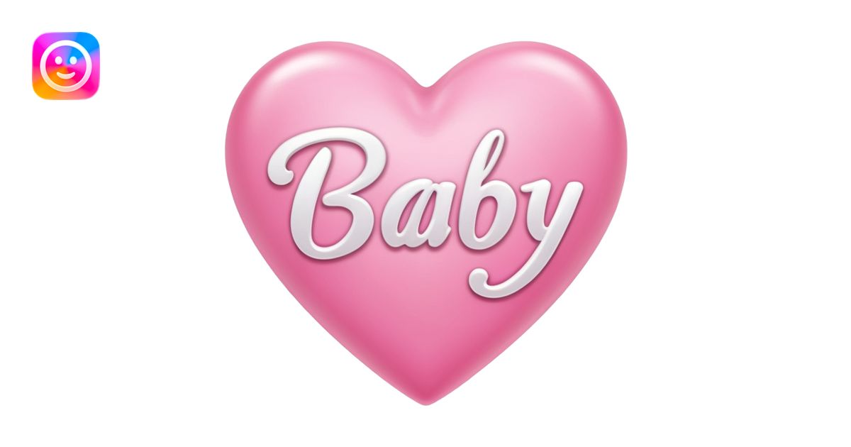 pink heart that says baby emoji | AI Emoji Generator