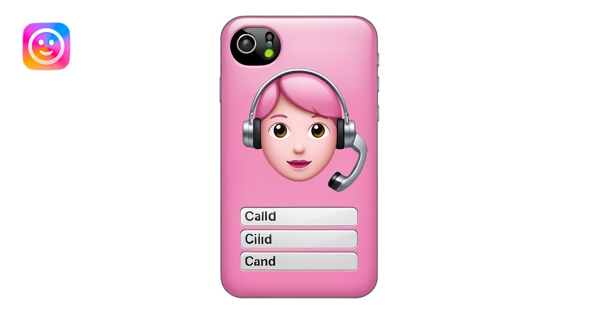 Pink caller Id card emoji | AI Emoji Generator