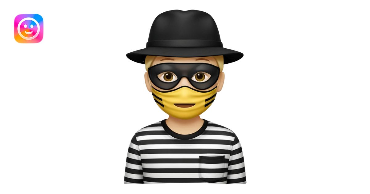 Shrugging shoulders emoji but wearing cliche robber outfit not holding ...