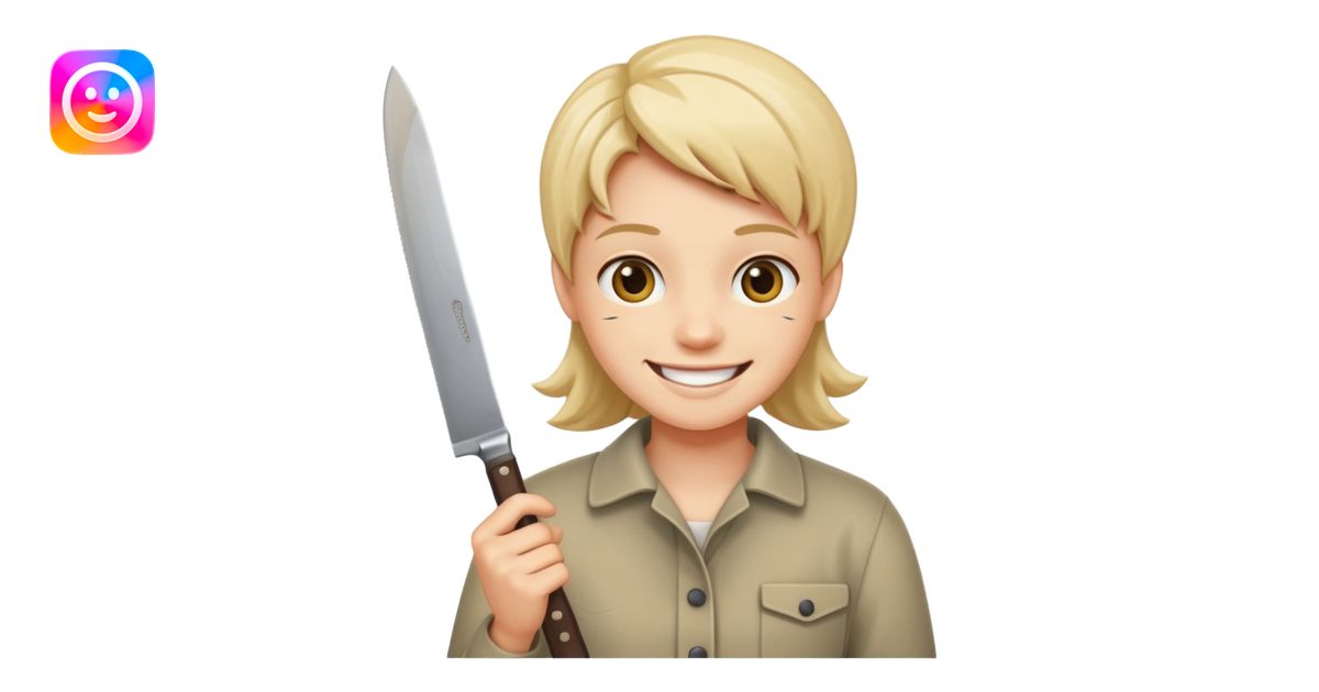 L'émoji : 😁 mais qui tien un couteau dans sa main emoji | AI Emoji ...
