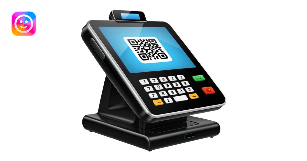 POS terminal with QR-code on it emoji | AI Emoji Generator