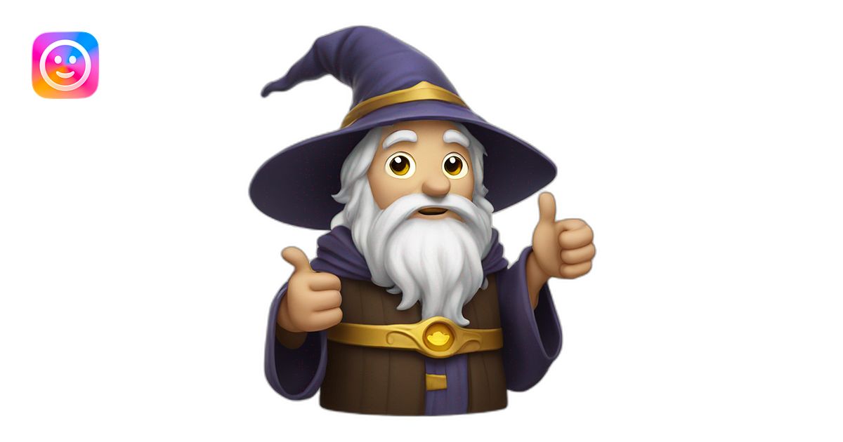 Sleepy Wizard thumbs up emoji | AI Emoji Generator