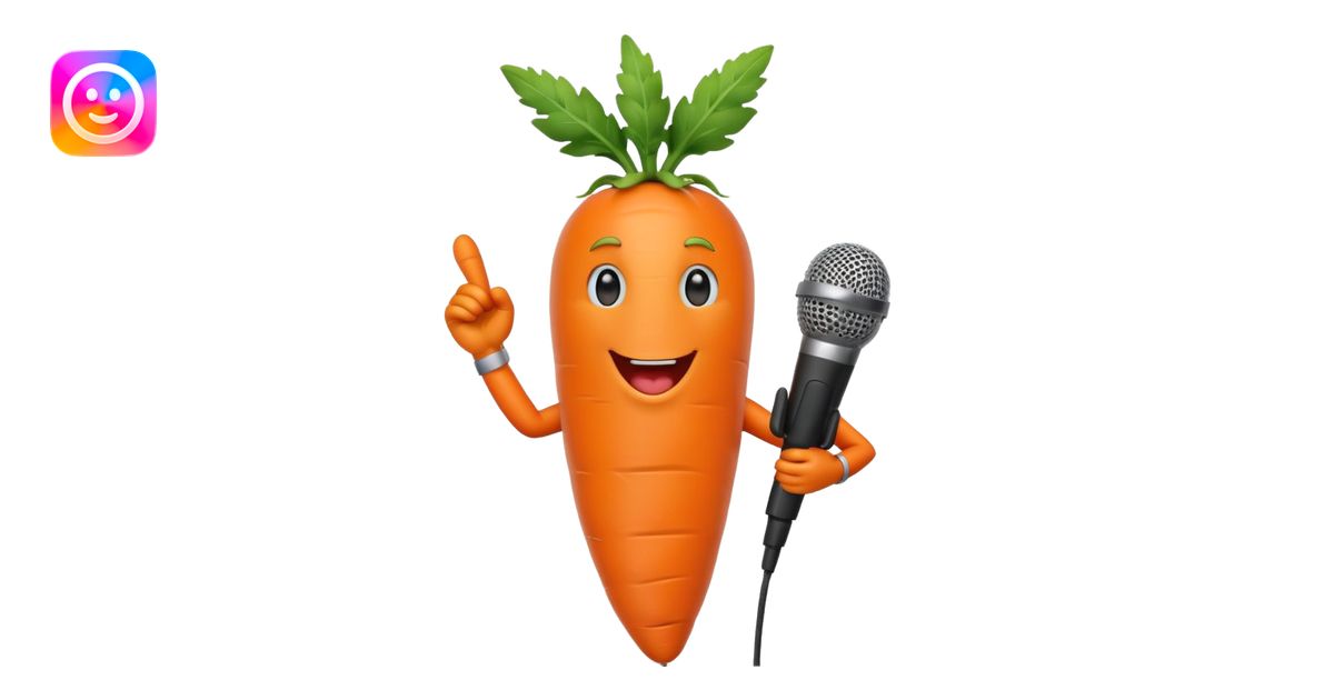 singing carrot with microphone emoji | AI Emoji Generator