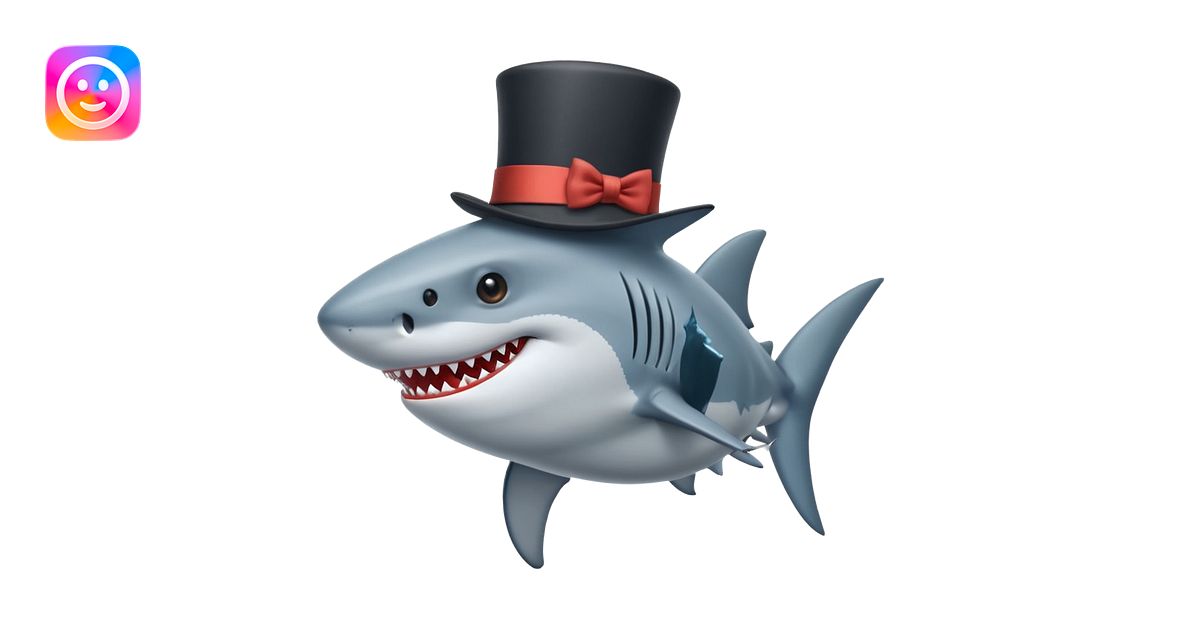 Shark with a top hat emoji | AI Emoji Generator