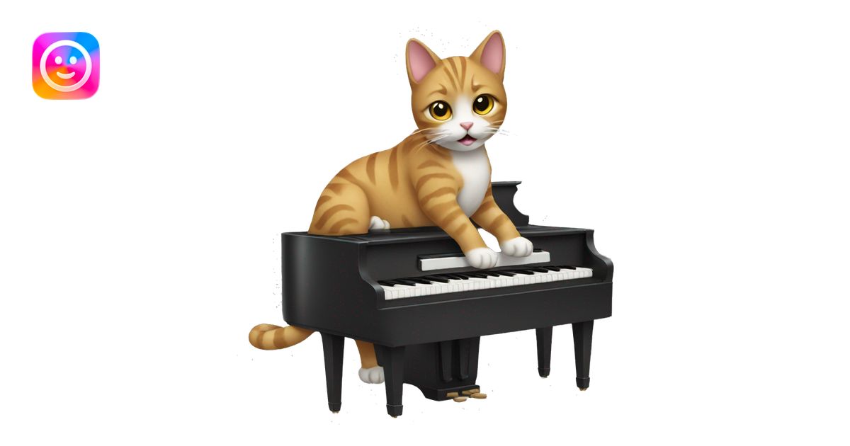 Cat playing piano emoji | AI Emoji Generator