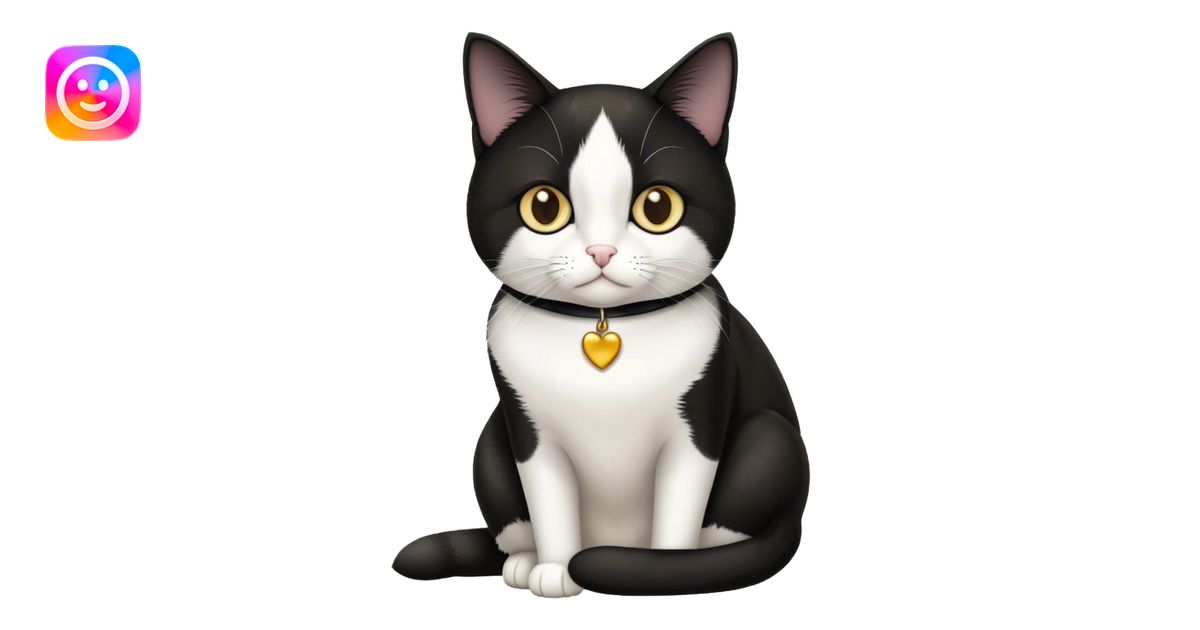 tuxedo cat with hazel eyes sat emoji | AI Emoji Generator
