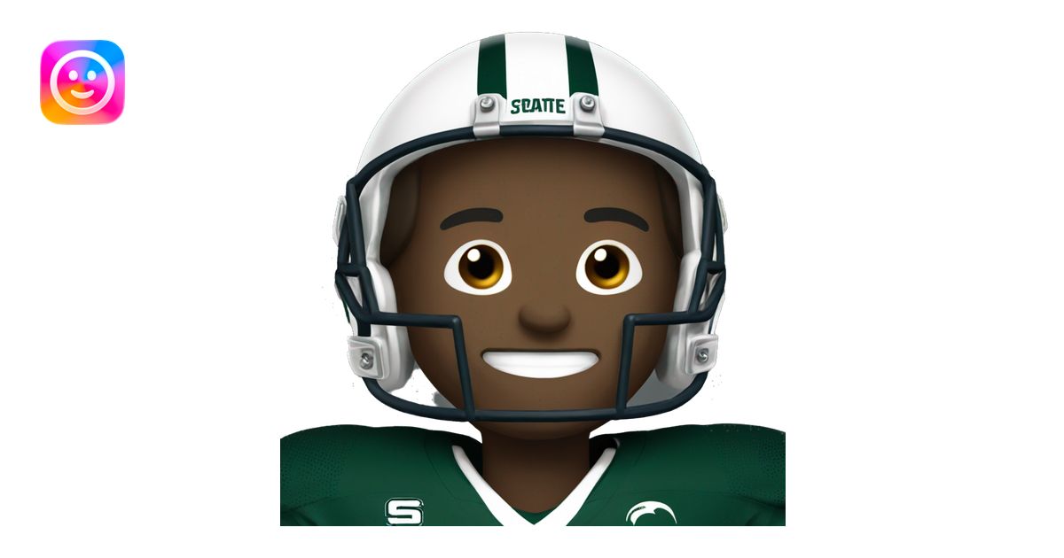 Happy Michigan State football player emoji | AI Emoji Generator