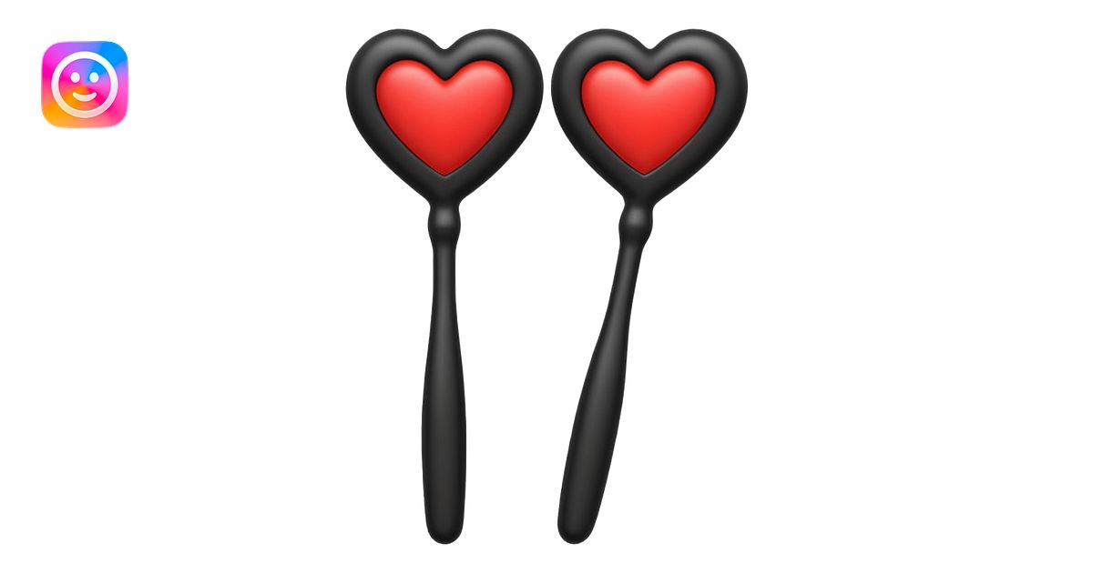two black massage wands with a heart centred above them emoji | AI ...