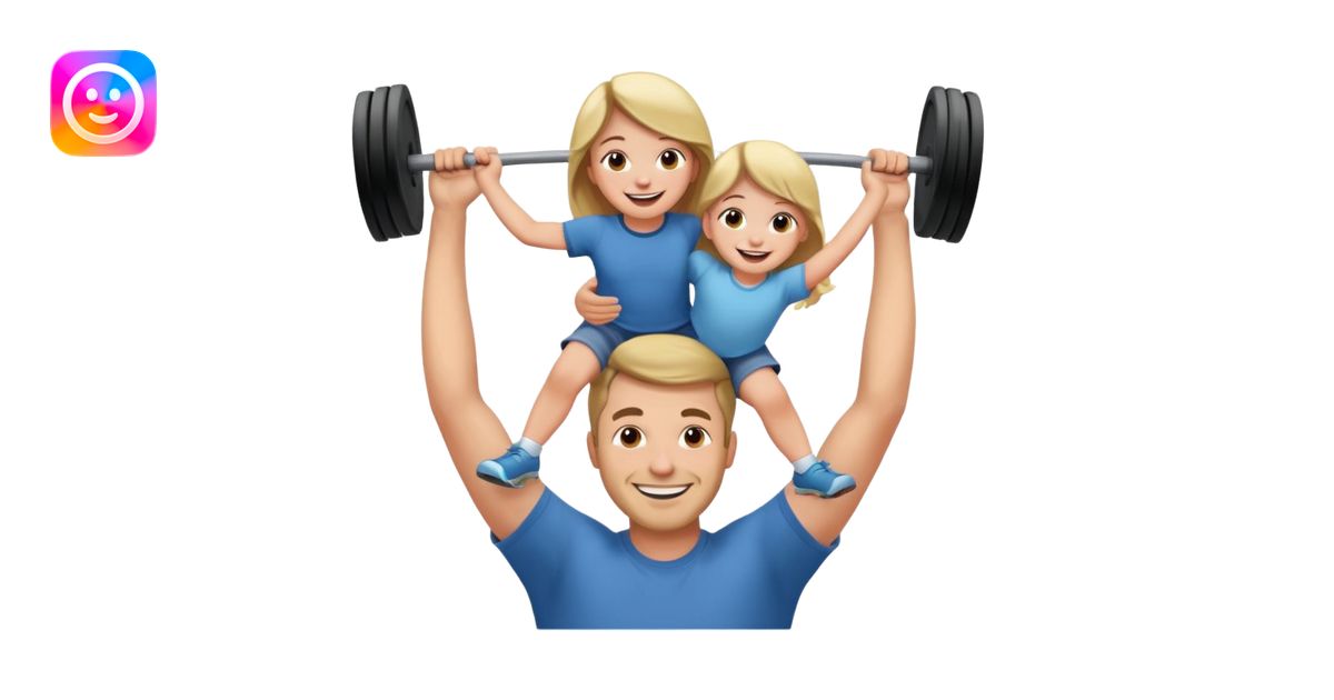 a dad lifting his daughter emoji | AI Emoji Generator