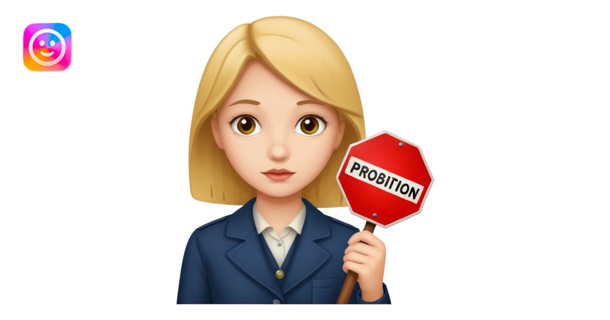 prohibition sign for girl emoji | AI Emoji Generator