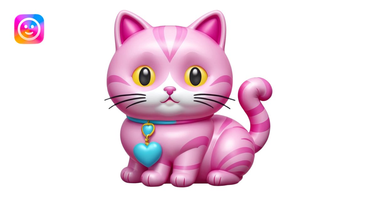 rococo kawaii style inflatable pink puffy cat sculpture emoji | AI ...