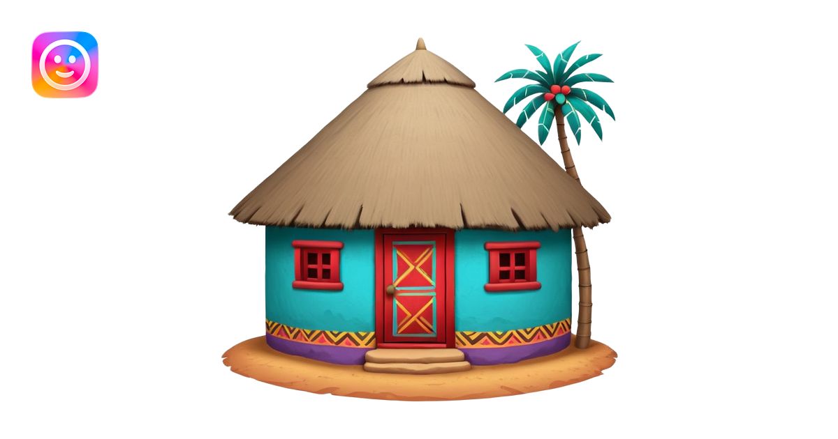 African mud hut tribal house, round adobe clay hut, thatched roof ...