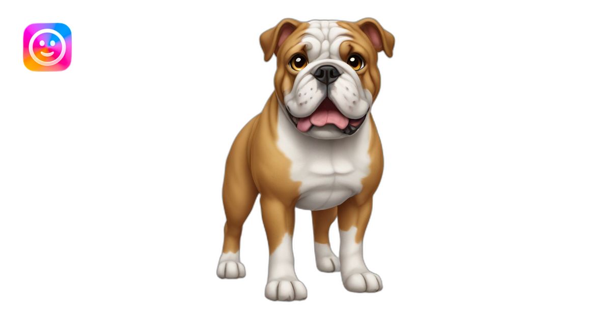 Dog Bulldog full body emoji | AI Emoji Generator