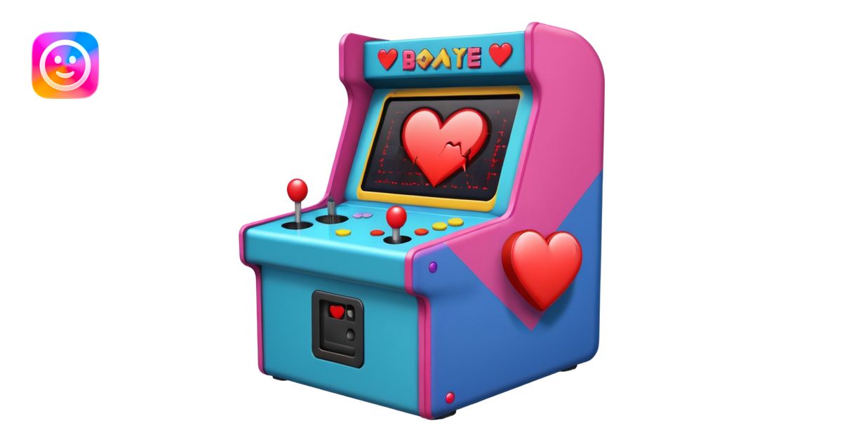 Arcade machine with broken heart on screen emoji | AI Emoji Generator
