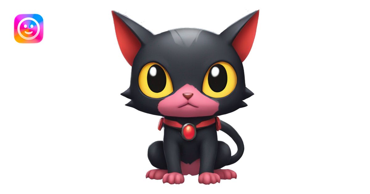 Cool Cute Edgy Chibi Noibat-Litten-Pokémon-Fakémon-hybrid emoji | AI ...