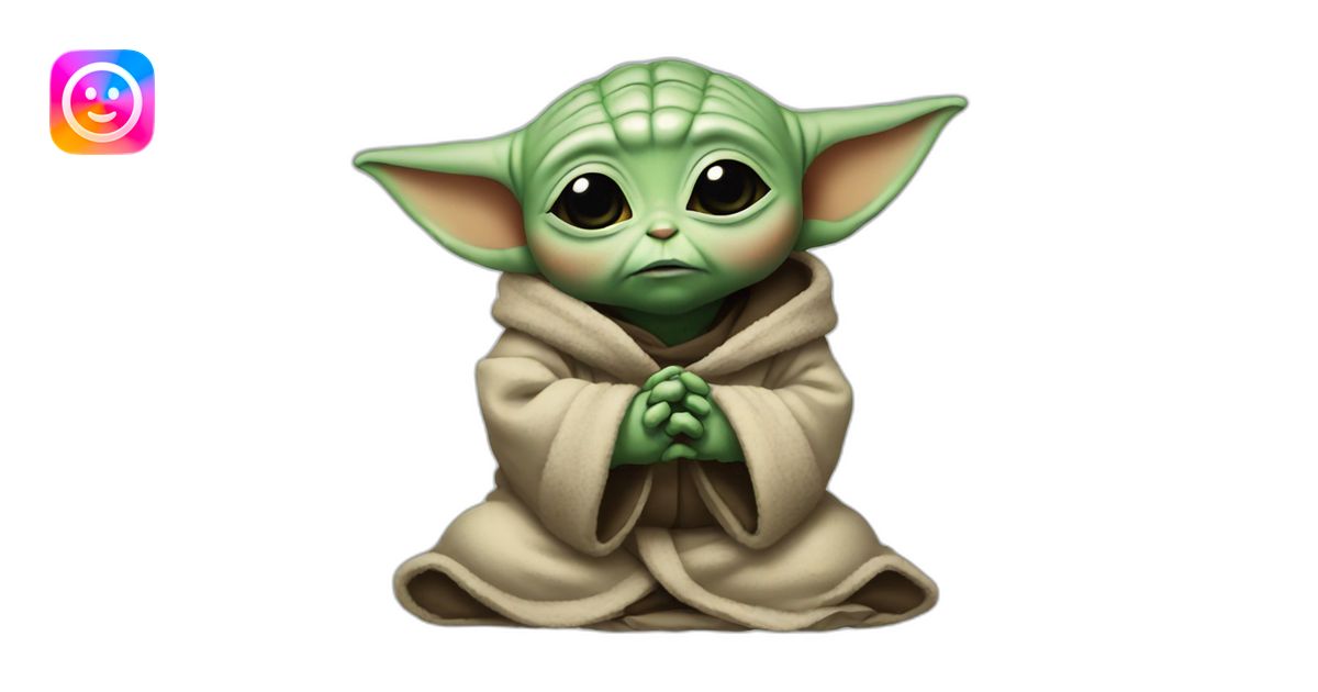 Baby yoda praying emoji | AI Emoji Generator