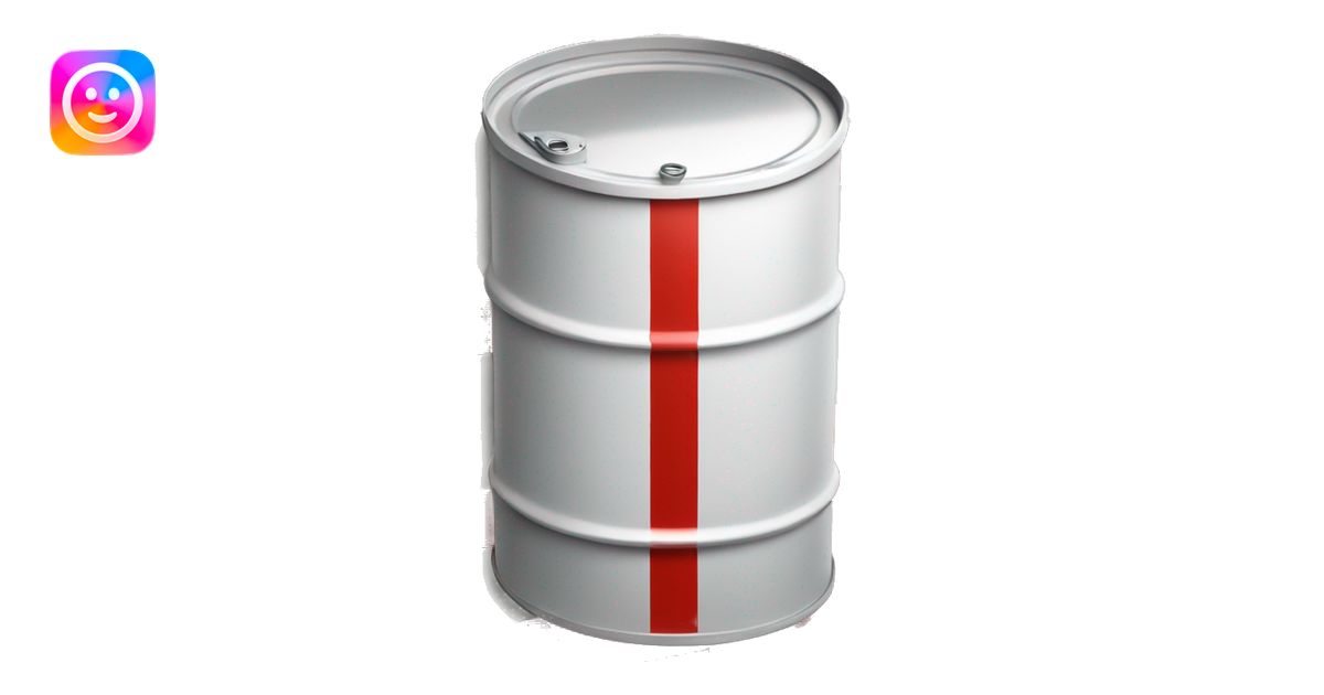 A white Oil barrel with a big red stripe in the middle emoji | AI Emoji ...