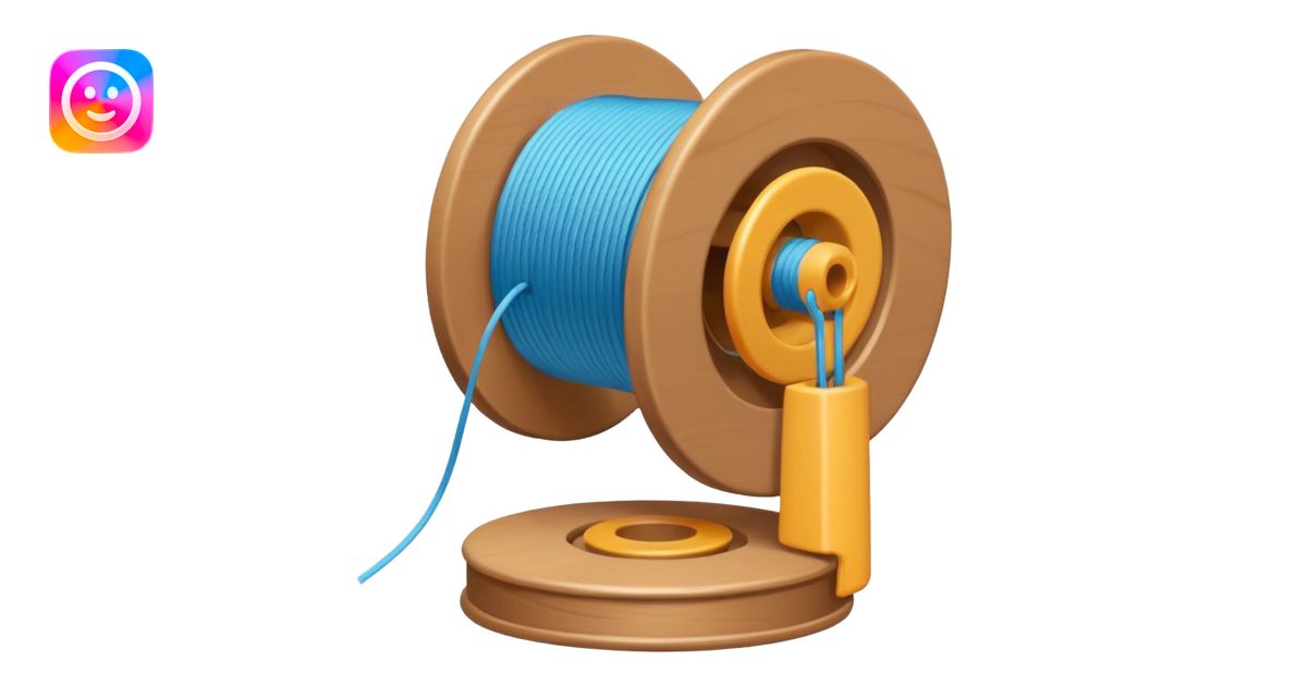 showing a hand neatly winding thread around a spool, yarn reel, or ...